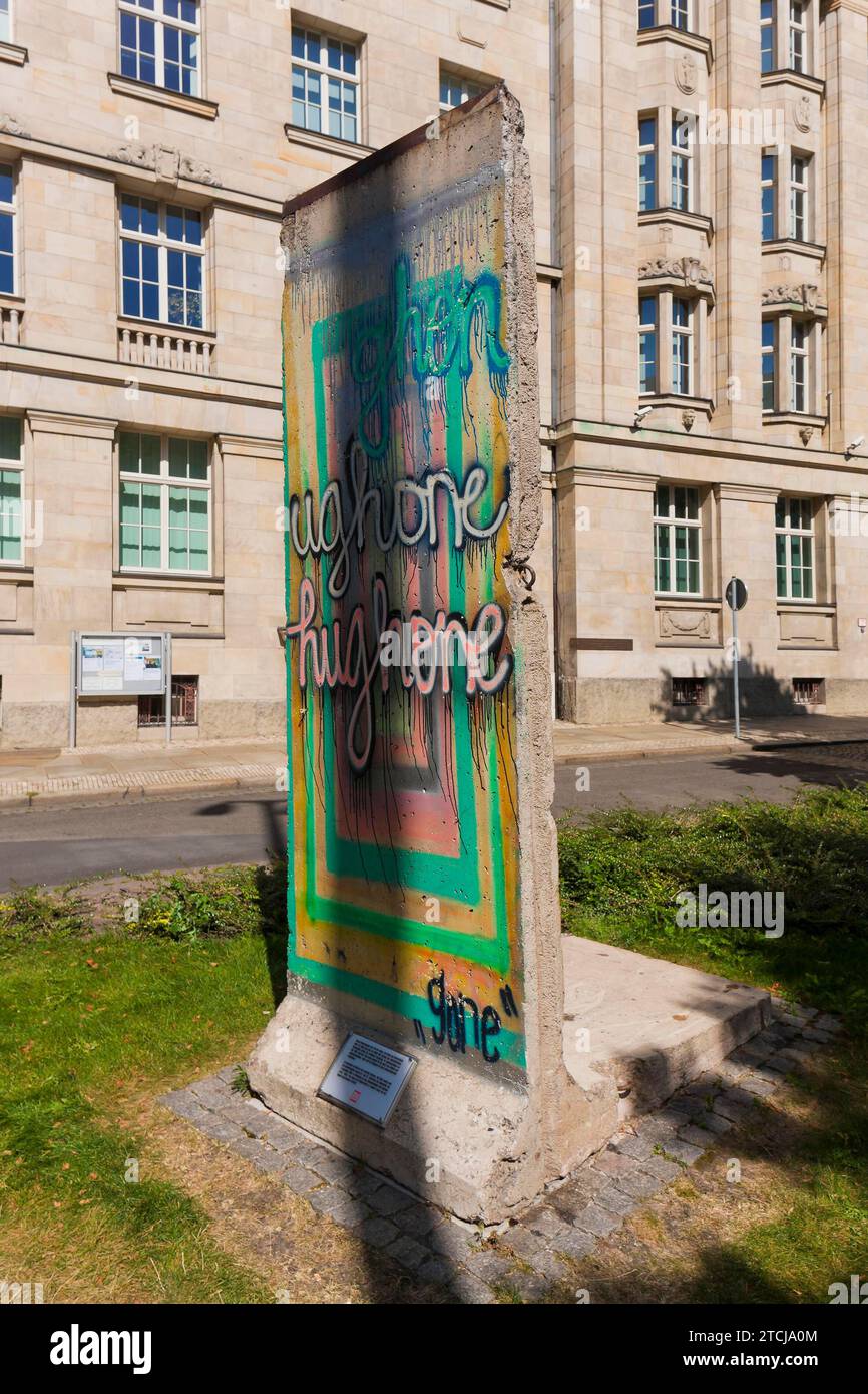 Leipzig Round Corner Part of the Berlin Wall Stock Photo - Alamy