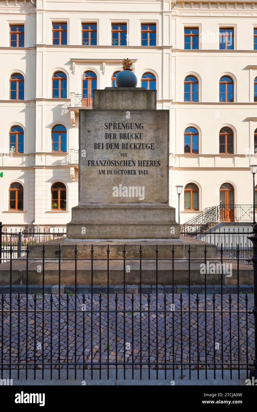 Leipzig The bridge blasting memorial Stock Photo - Alamy