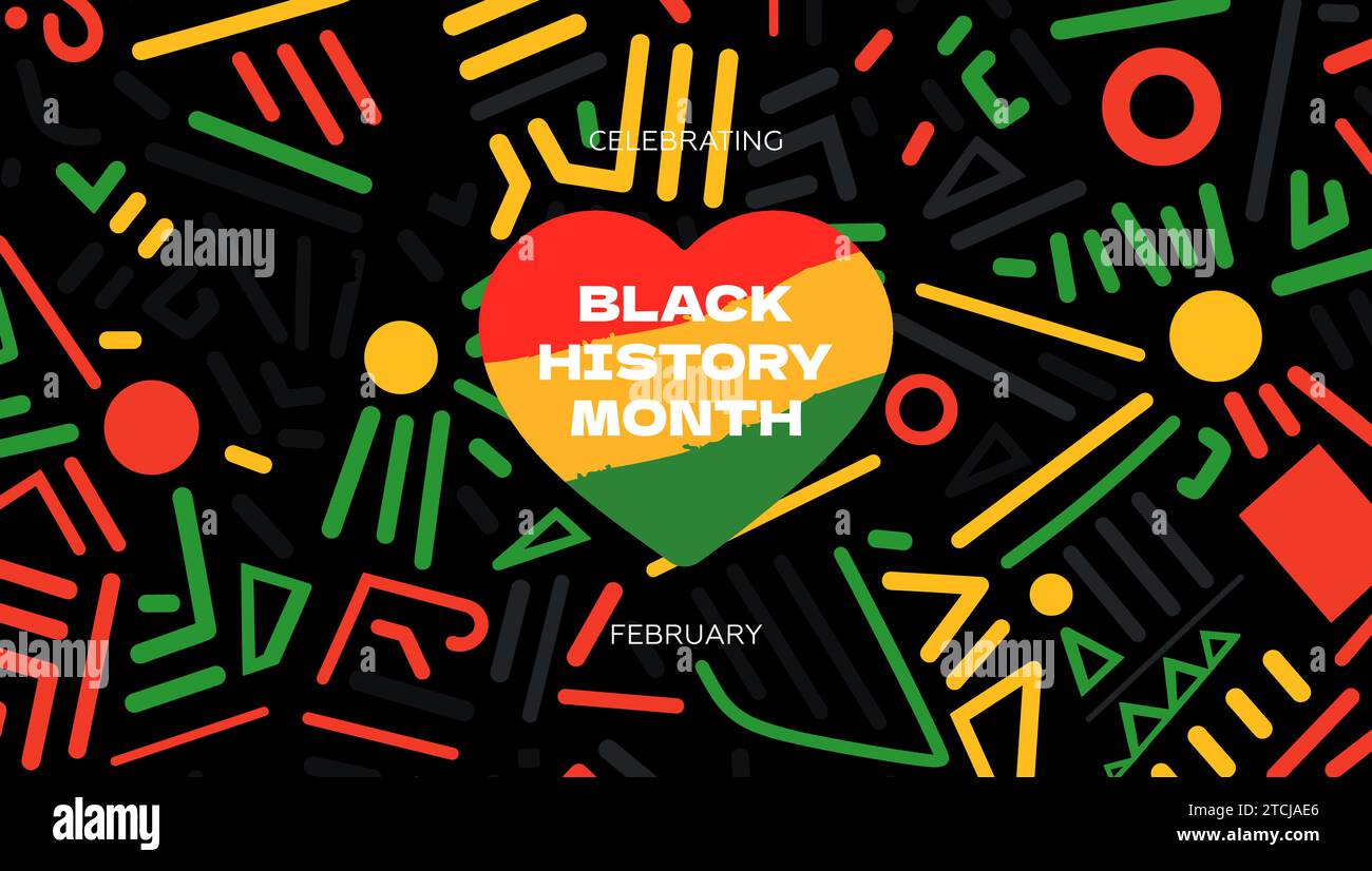 Black History Month abstract graphic banner. African American rights ...