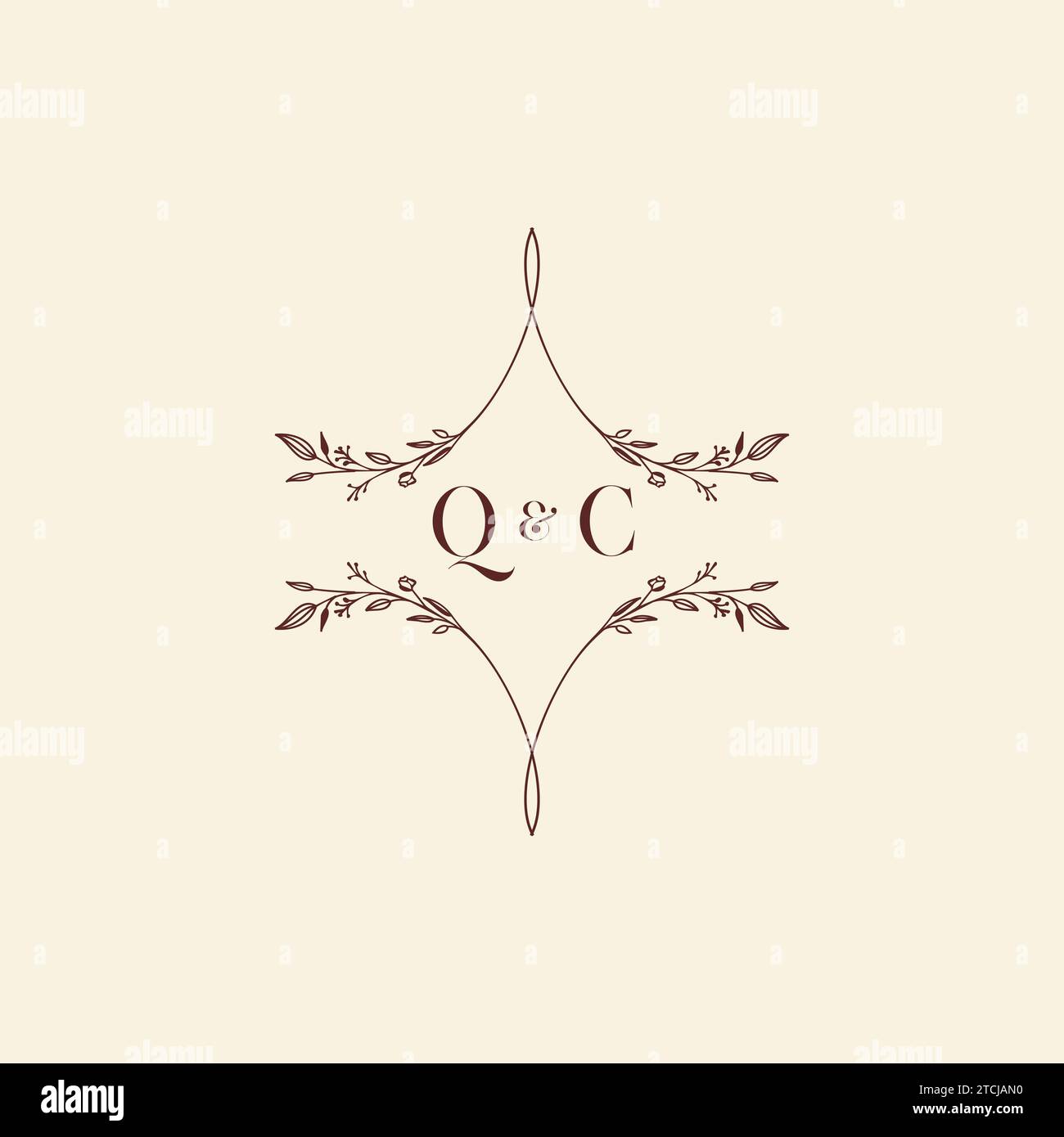 Qc logo design Stock Vector Images - Alamy