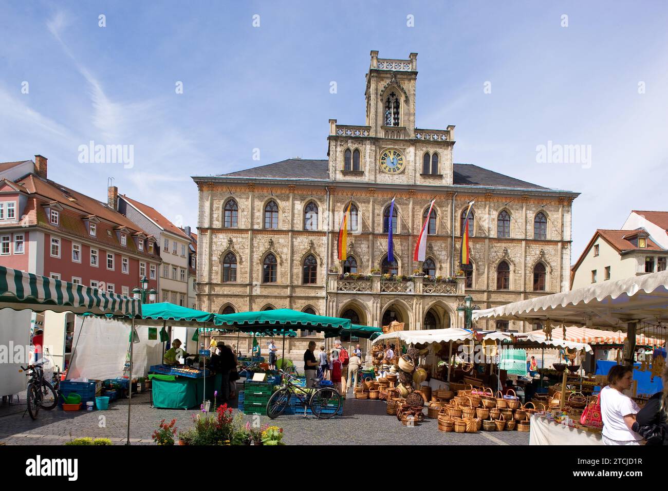 Weimar's town hall is located in the centre of Weimar on the west side ...
