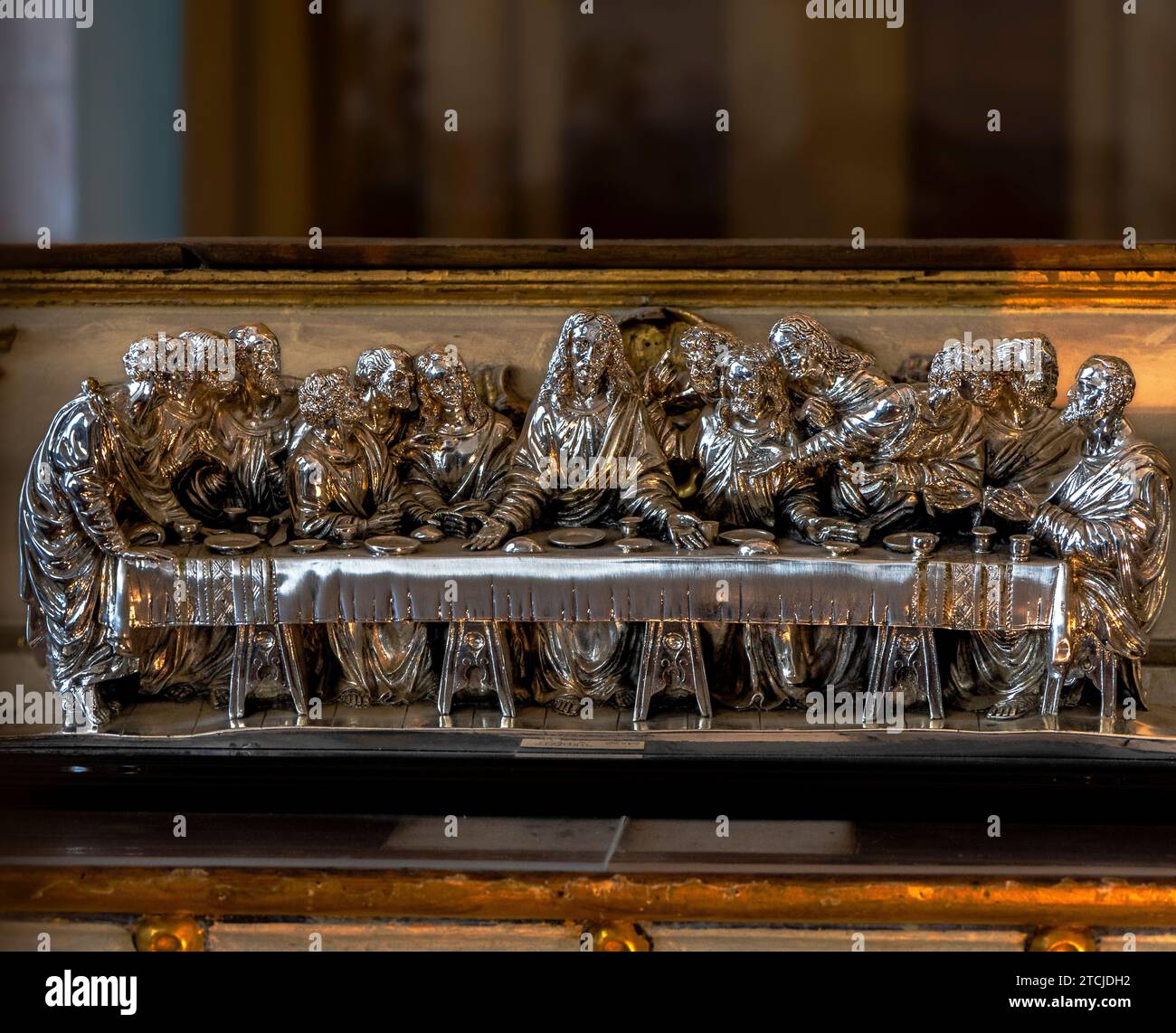 Wonderful silver-plated sculptural representation of The Last Supper ...