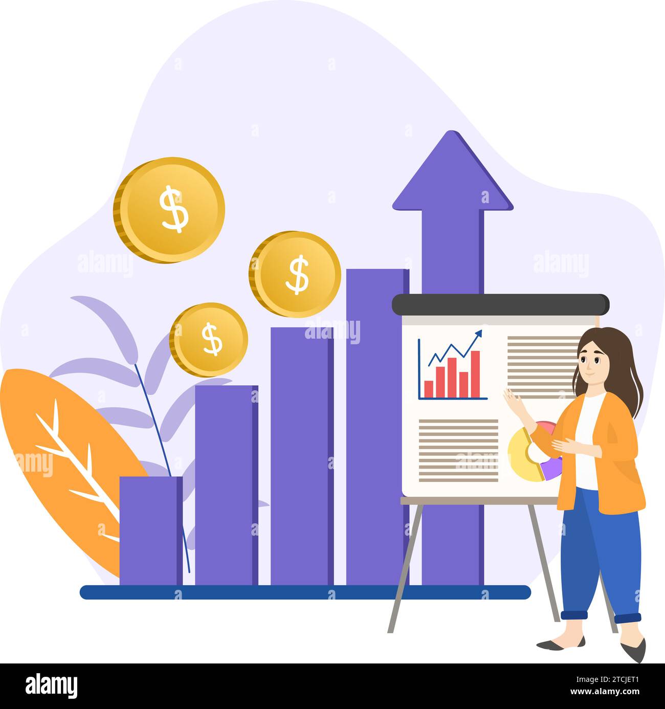 Economy project illustration. Communication, economy project, money ...