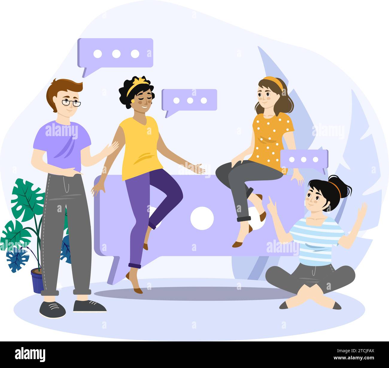 Community illustration. Community of business people building teamwork ...