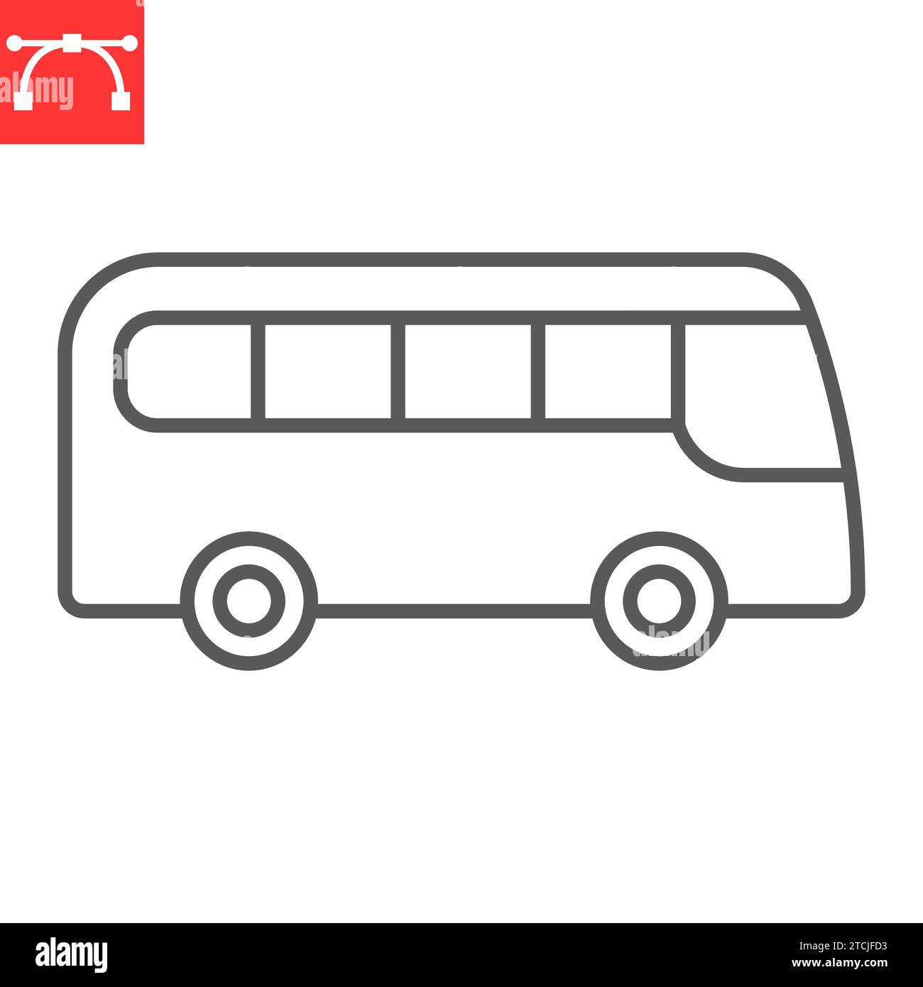 Bus line icon, transportation and vehicle, passenger bus vector icon ...