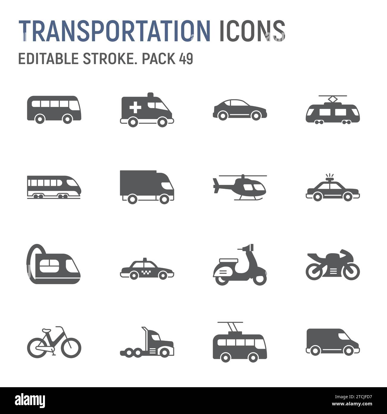 Transportation glyph icon set, vehicle collection, vector graphics ...