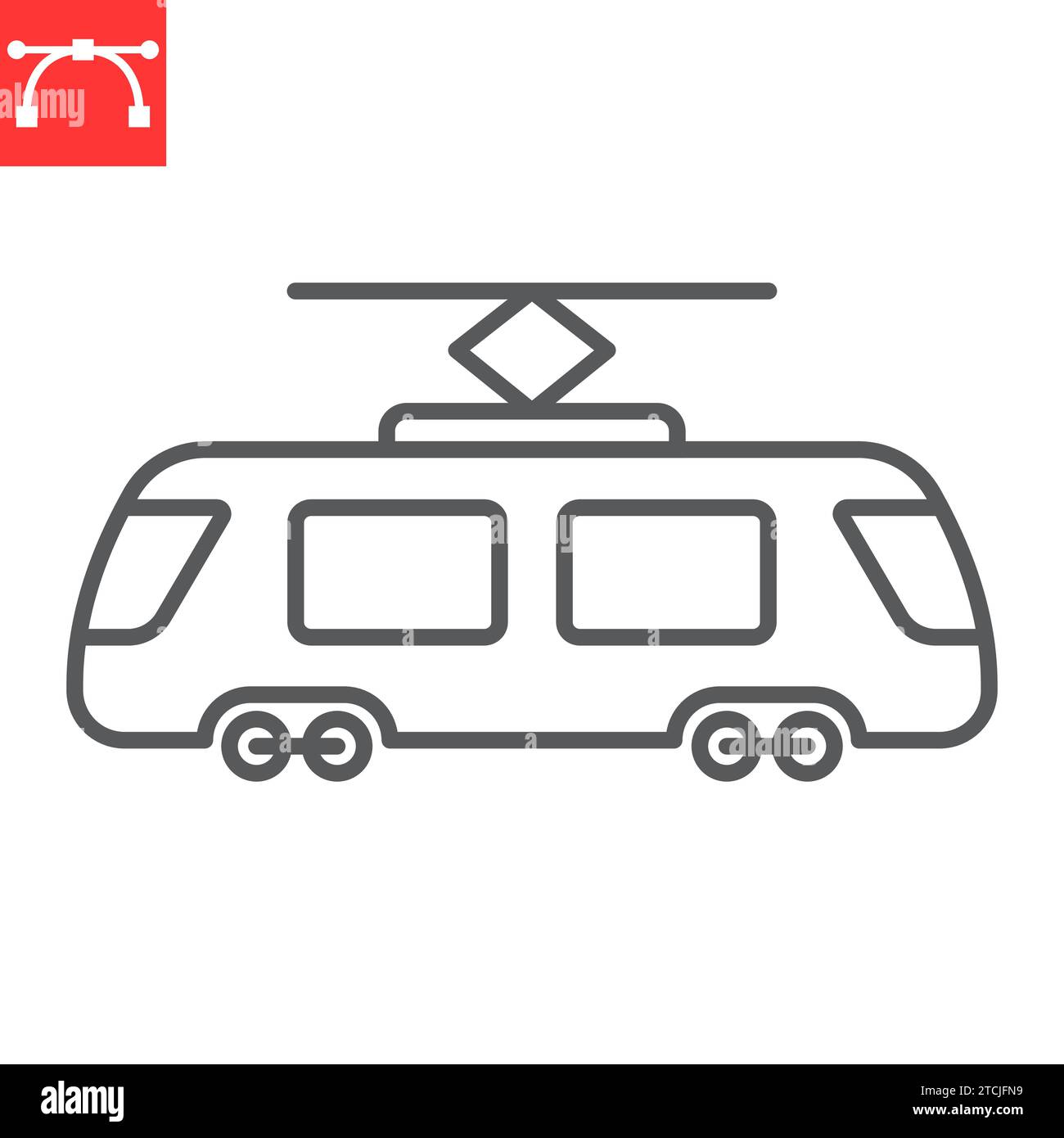 Tram line icon, transportation and streetcar, tramway vector icon, vector graphics, editable ...