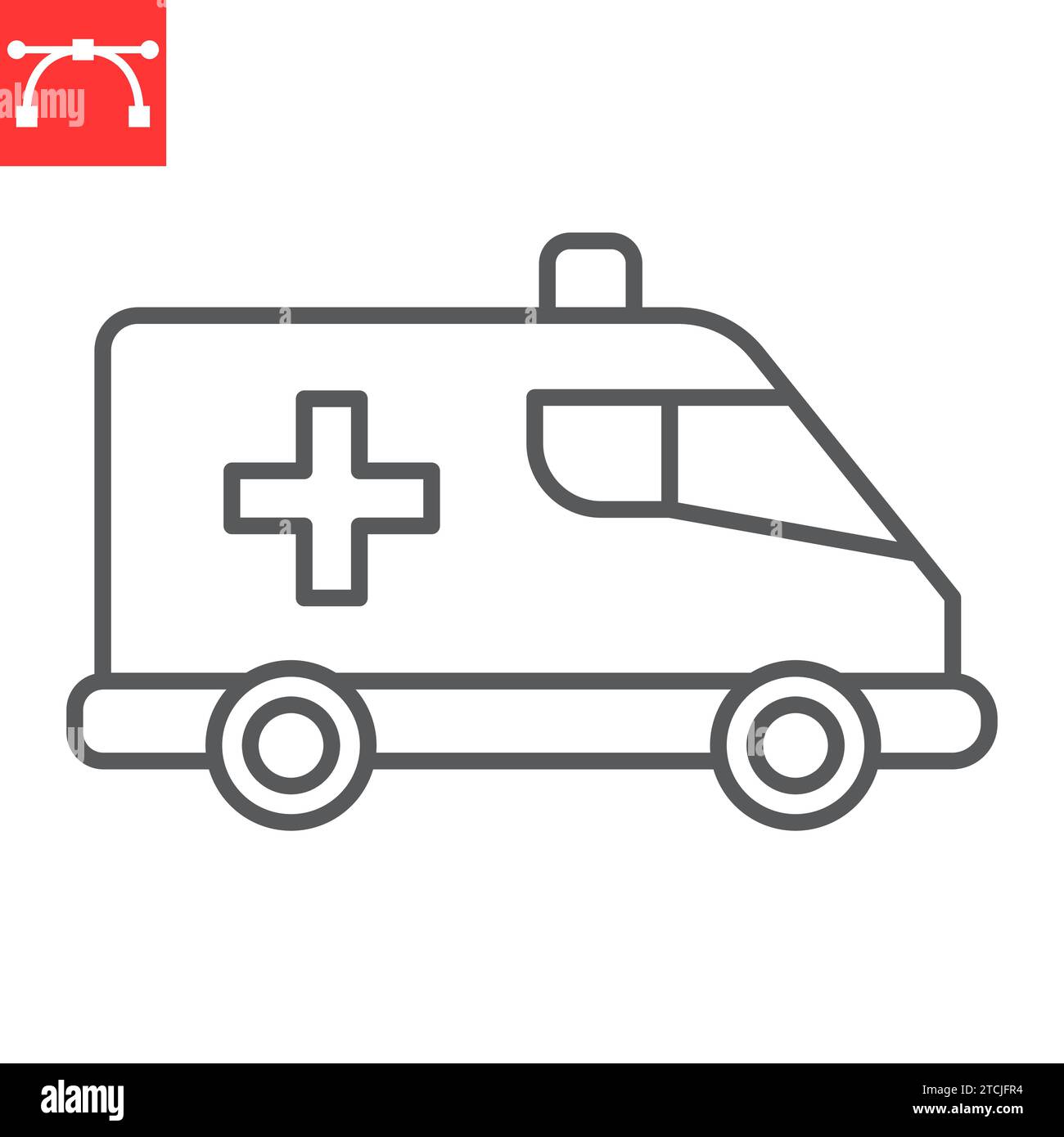 Ambulance line icon, transportation and vehicle, ambulance van vector icon, vector graphics ...