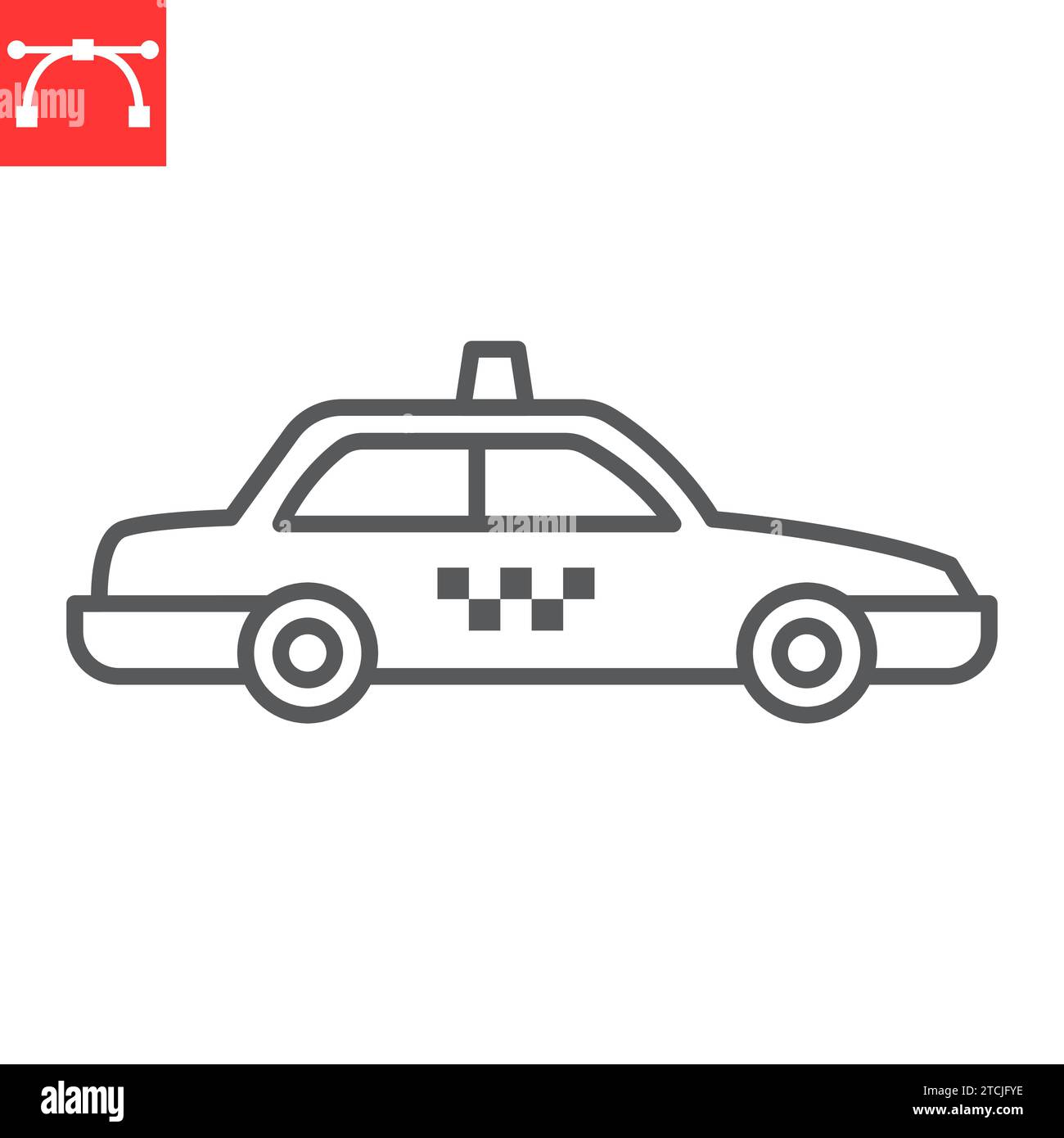 Taxi car line icon, transportation and vehicle, taxi cab vector icon ...