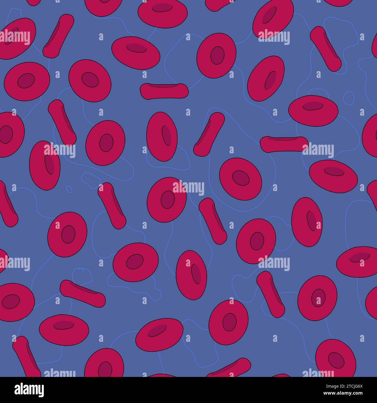 Vector flat blood cell seamless pattern illustration. Streaming ...