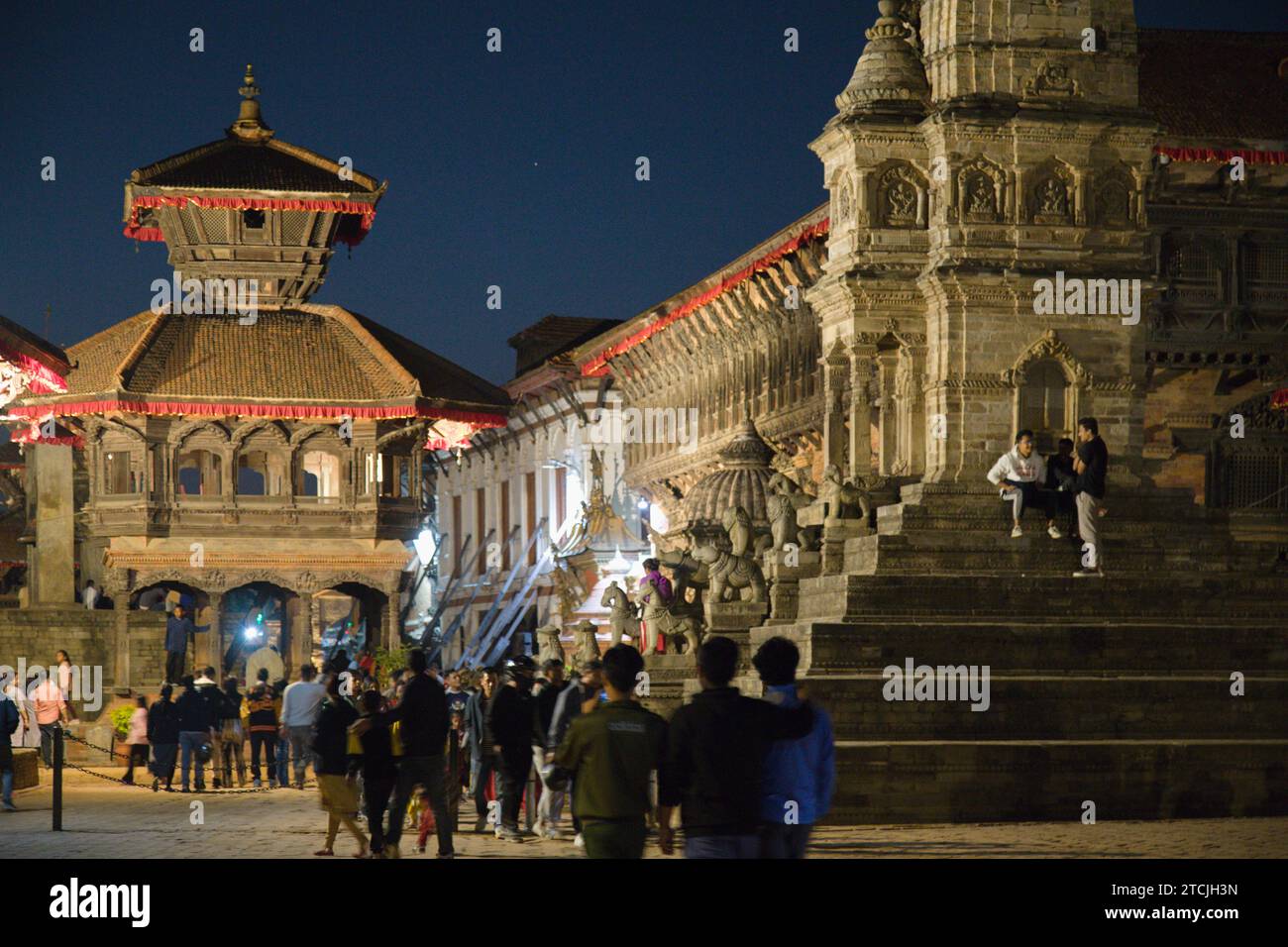 Nepal, Bhaktapur, Durbar Square, Octagonal Pavilion, Chyasilan Mandap ...