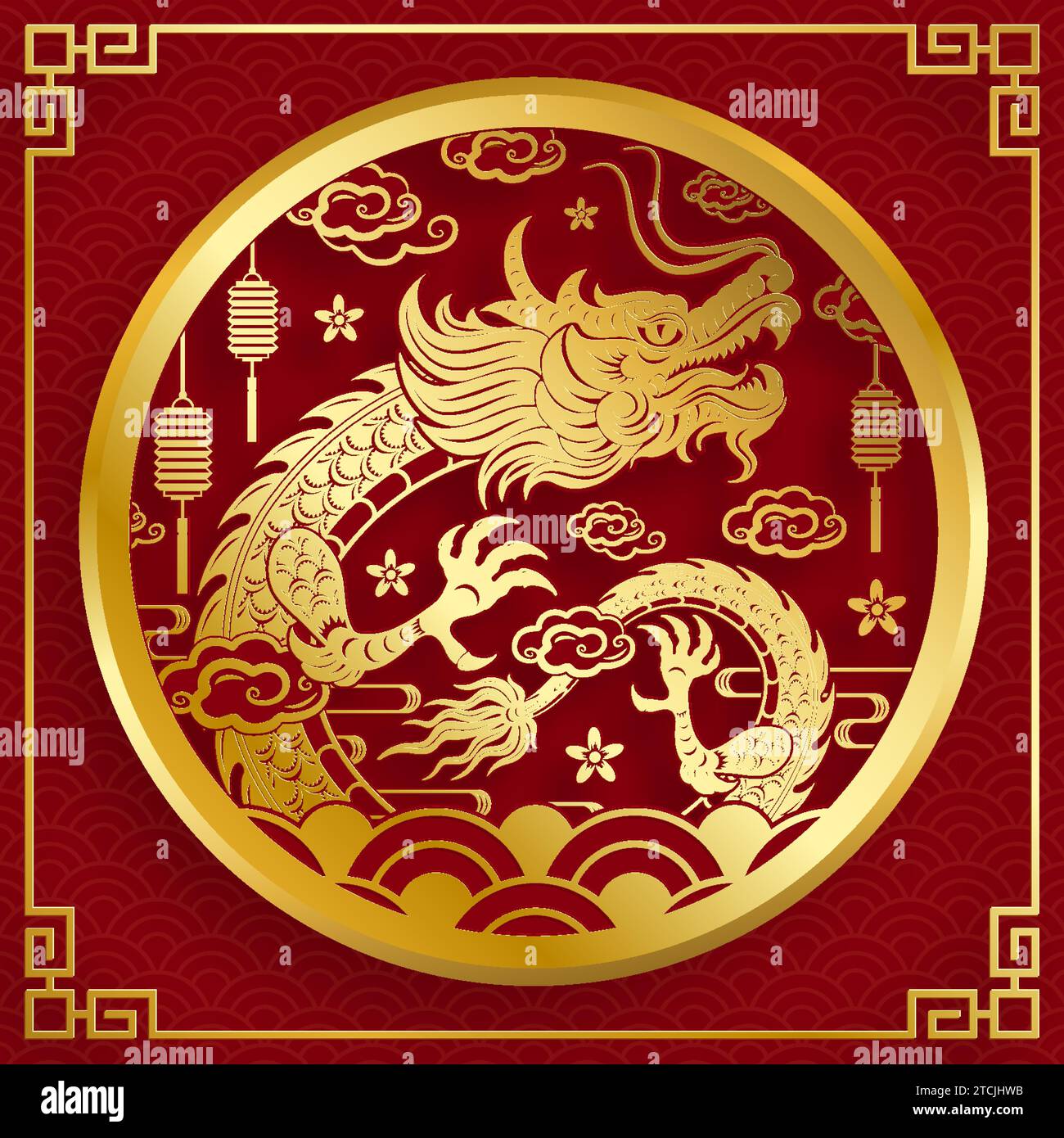 Traditional gold Chinese Dragon design for Chinese new year and all ...