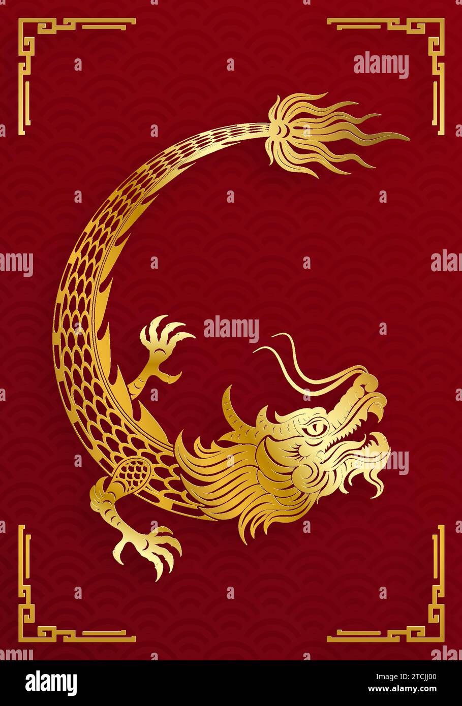 Traditional gold Chinese Dragon design for Chinese new year and all ...