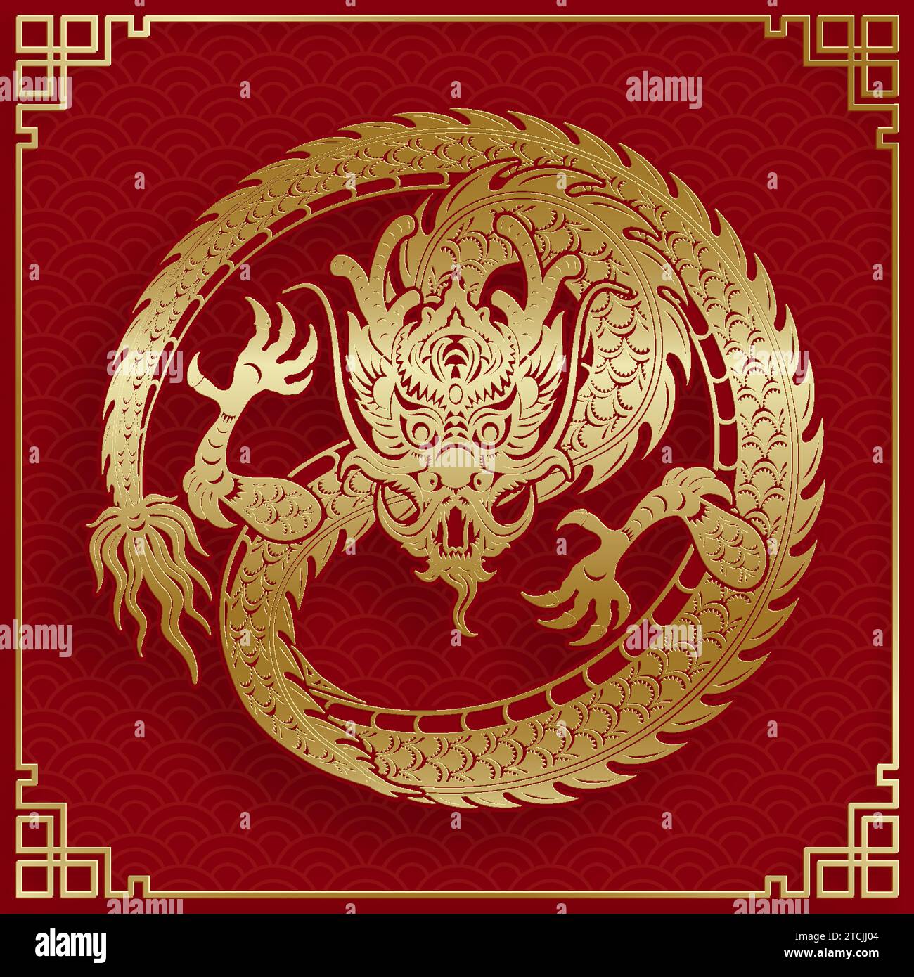 Traditional gold Chinese Dragon design for Chinese new year and all ...