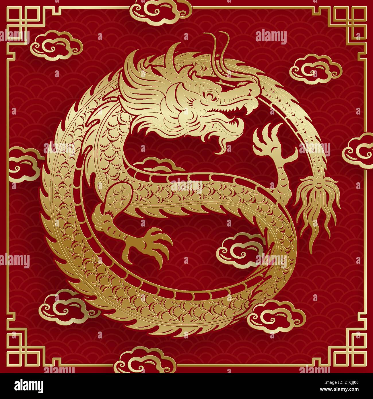 Traditional gold Chinese Dragon design for Chinese new year and all ...