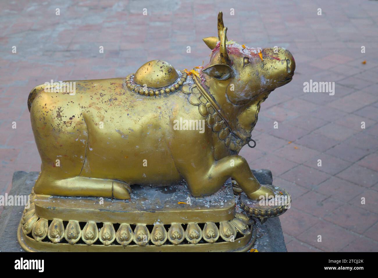 Nepal, Bhaktapur, Nandi bull statue, hinduism Stock Photo - Alamy