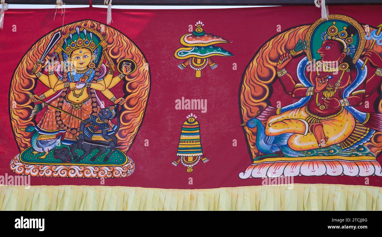 Nepal, Bhaktapur, Dashain Festival, decoration Stock Photo - Alamy