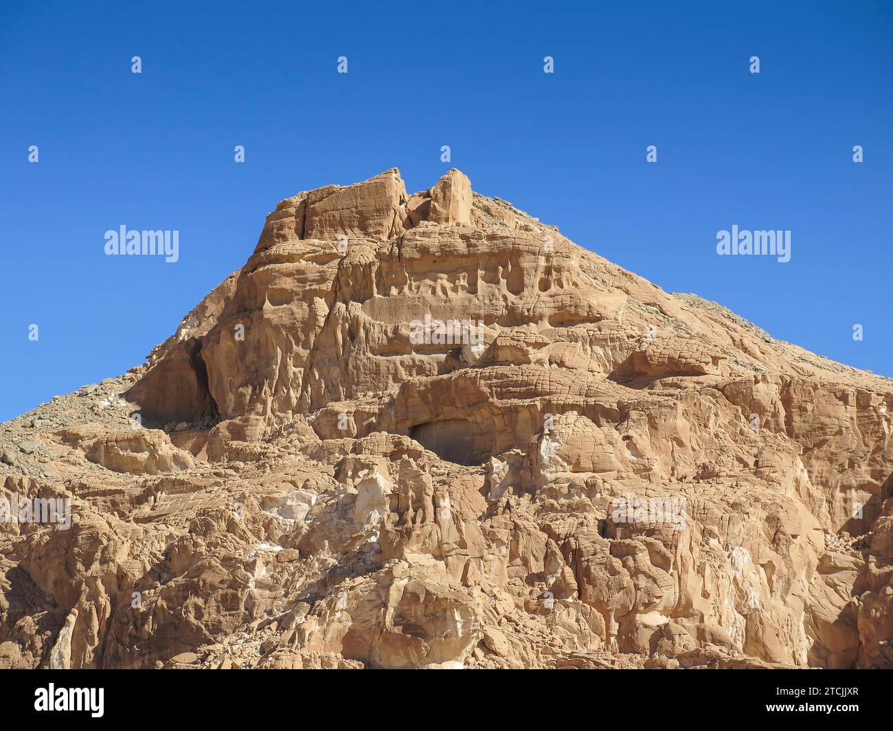 Erodierte Felsen, Berglandschaft im südlichen Sinai zwischen Ain Khudra ...
