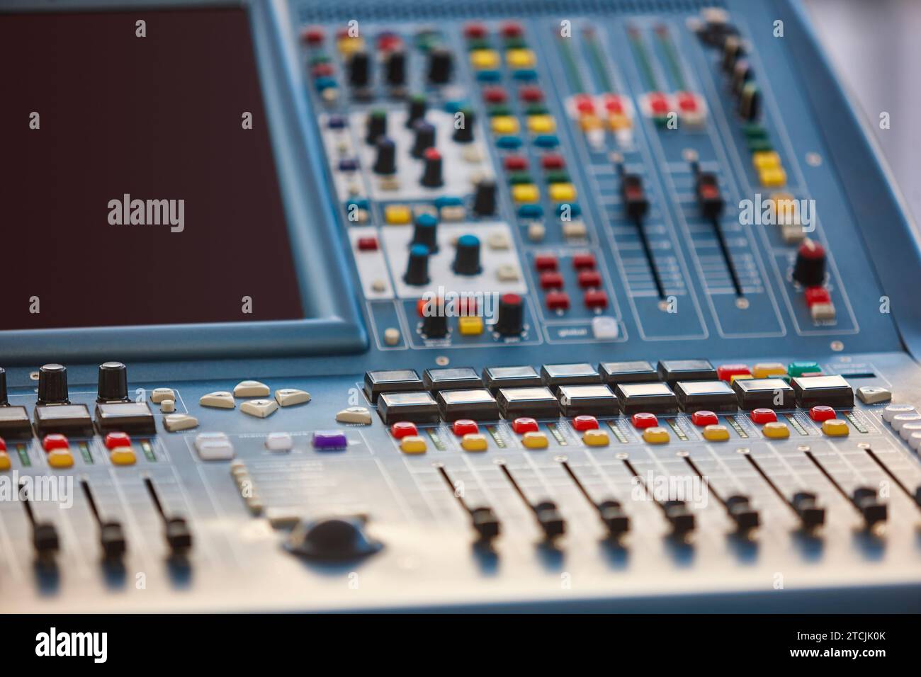 Professional audio mixer console detail. Sound equipment. Live concert ...