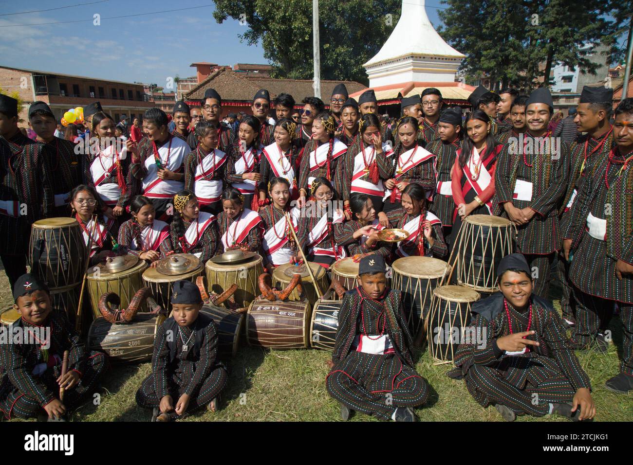 Nepal, Bhaktapur, Dashain Festival, people, musicians Stock Photo - Alamy