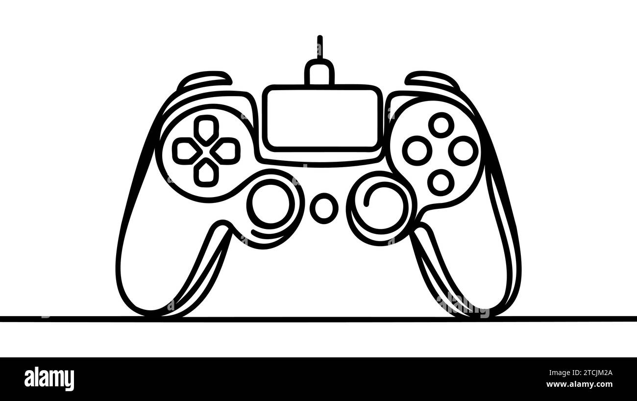 Continuous one line drawing of Game controller. Gamepads line art ...