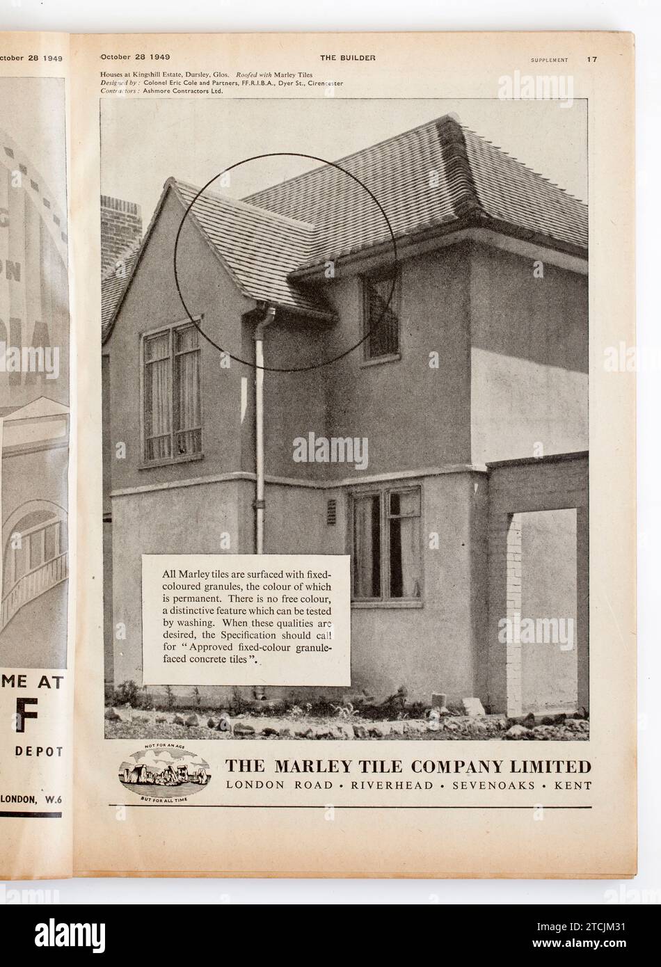 Advertising from a copy of 1940s The Builder Magazine - The Marley Tile ...