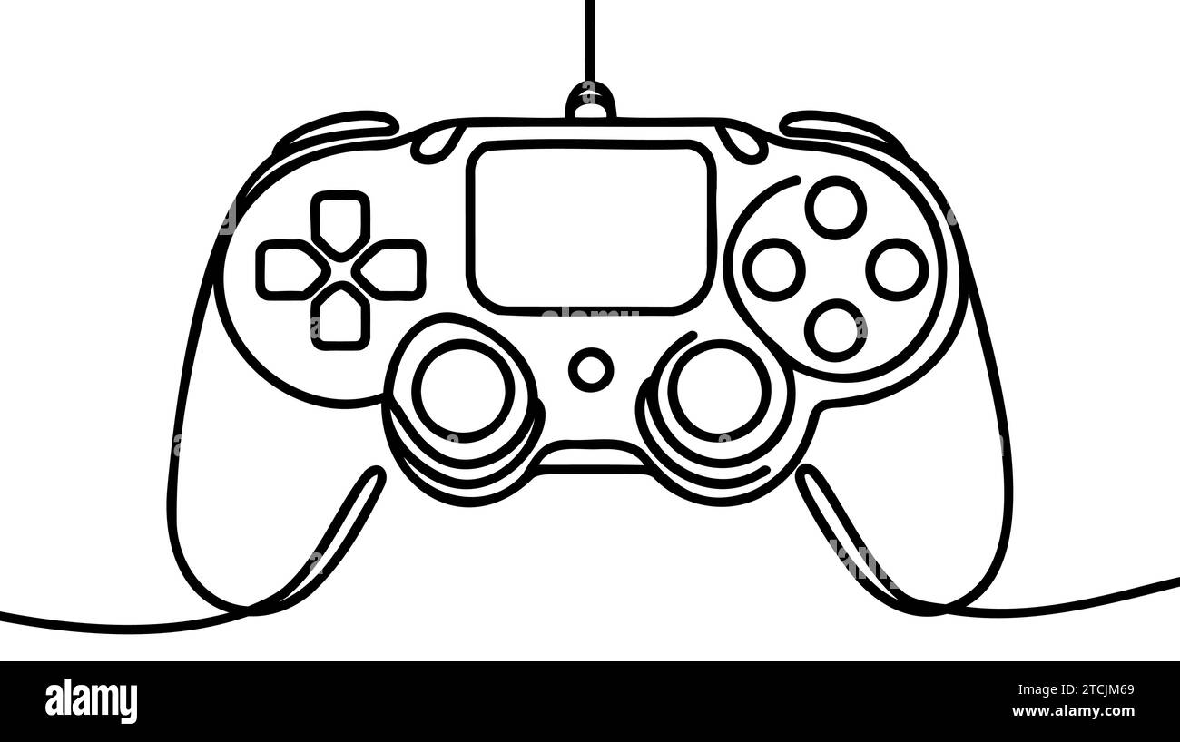 Continuous One Line Drawing Of Game Controller Gamepads Line Art Vector Illustration Stock