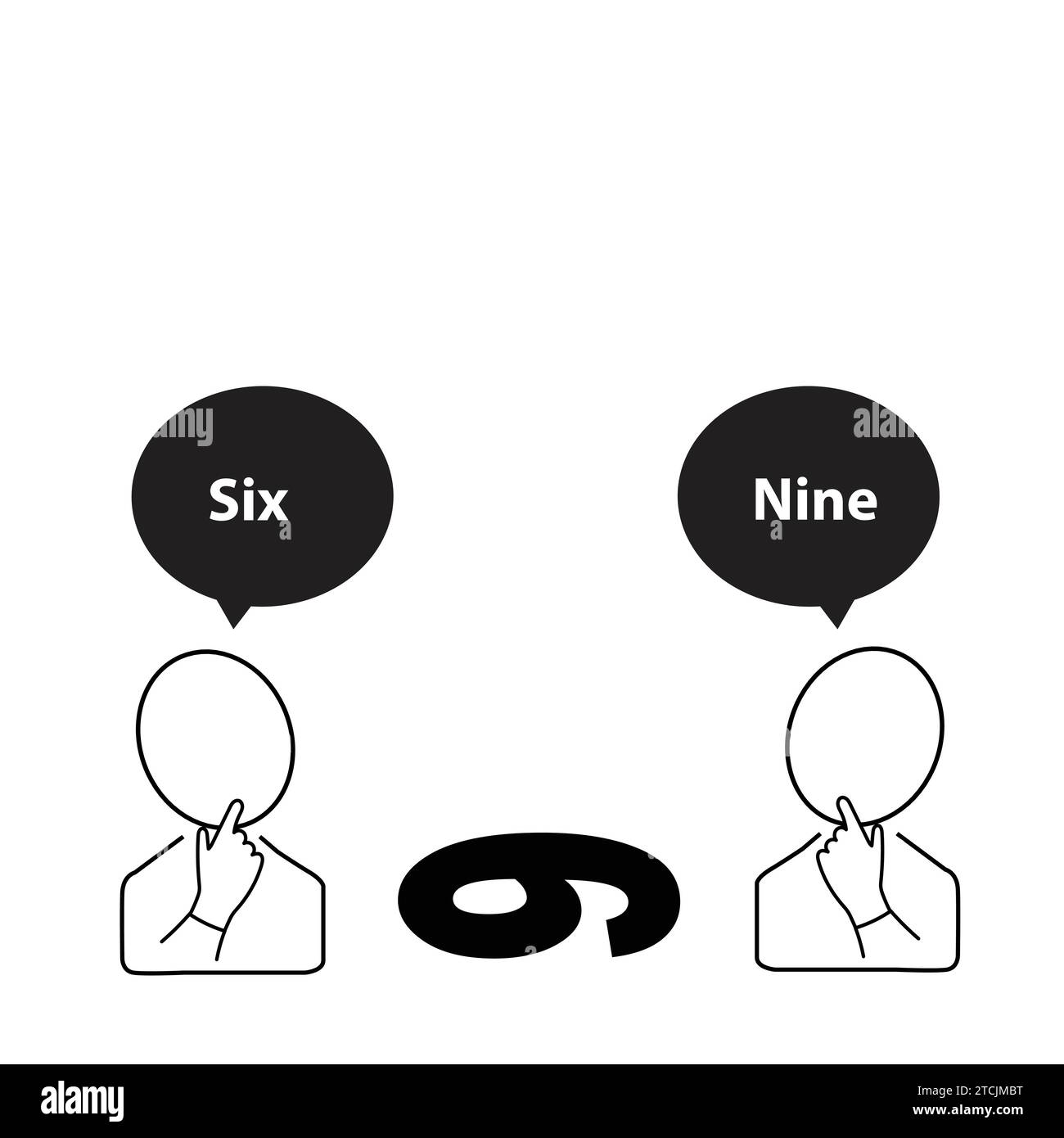 Number six or nine seen from different perspectives Stock Vector Image ...