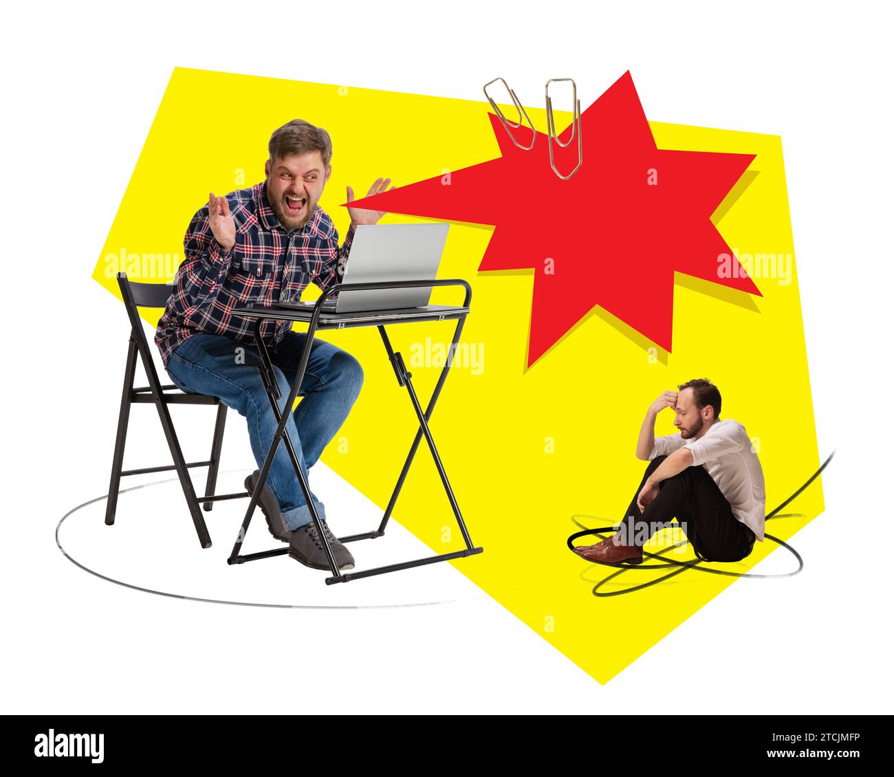 Difficulties in job search. Man sitting with thoughtful sad face after ...