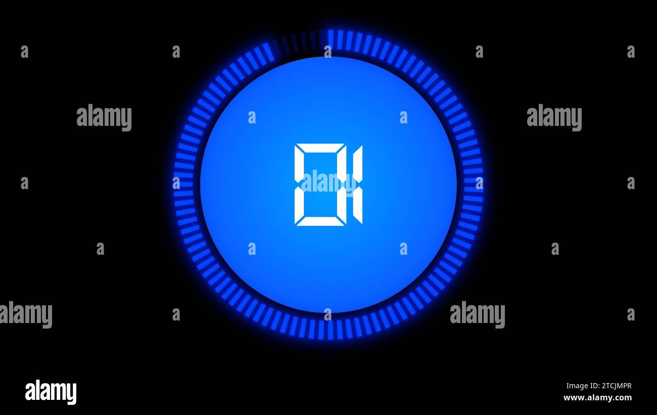 Digital Countdown Timer count, Number one Stock Photo - Alamy