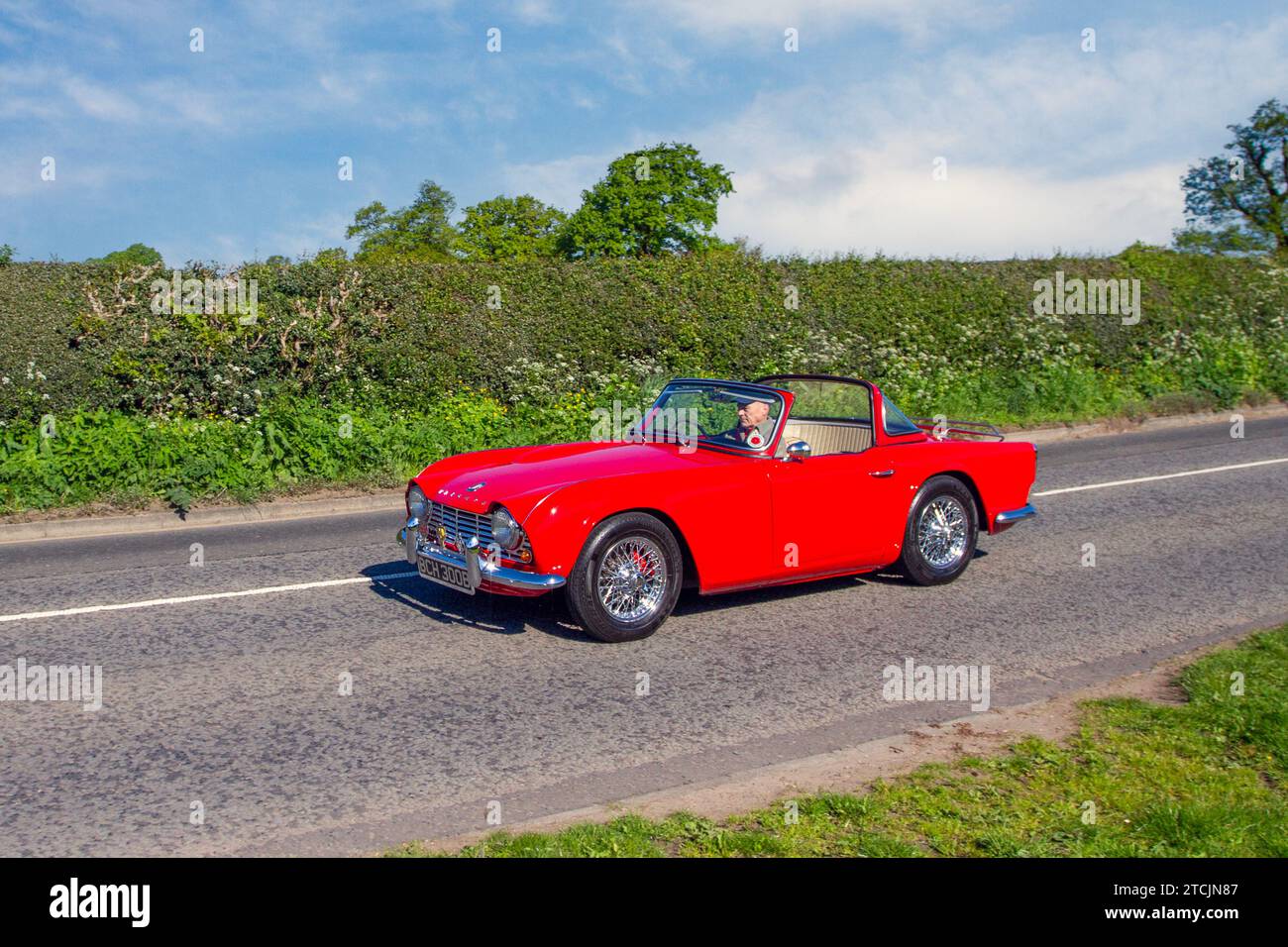 1964 60s sixties Red Triumph TR4 2138 cc British sports convertible ...