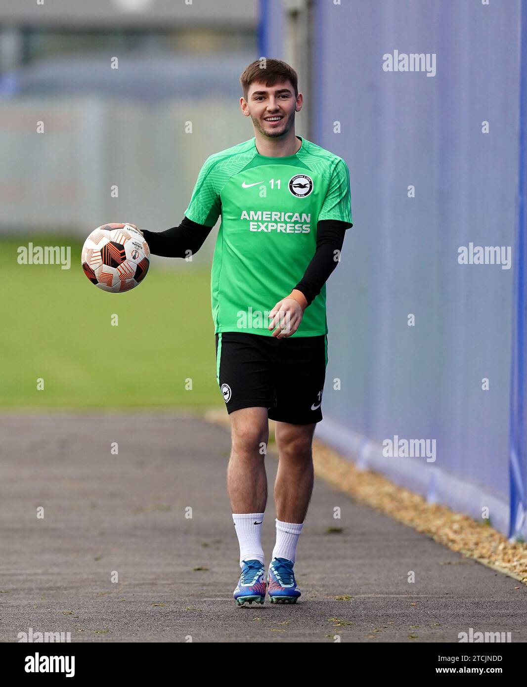 Brighton and Hove Albion's Billy Gilmour during a training session at ...