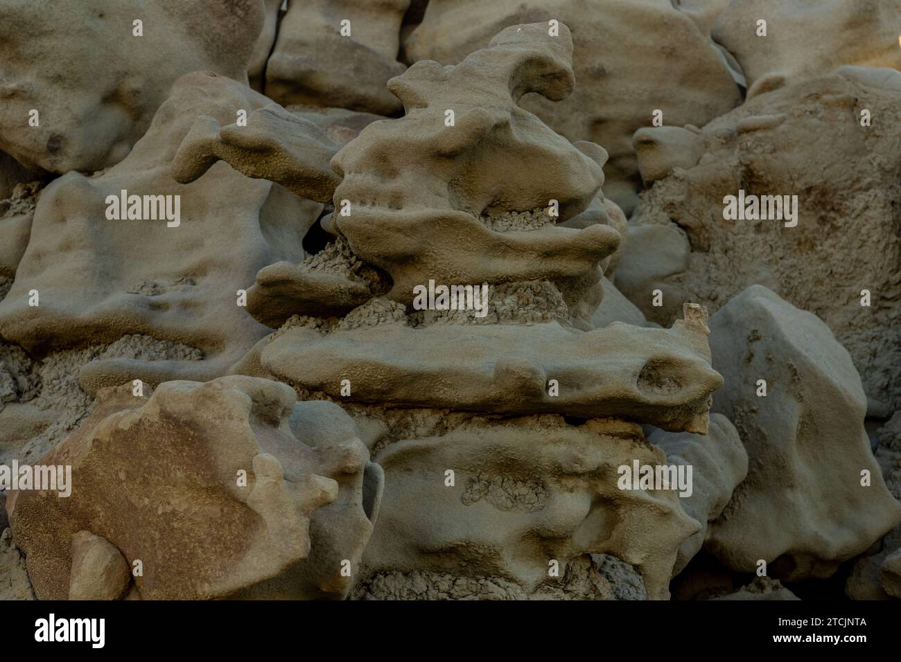 Melted wax-looking erosion patterns in the sandstone formations in ...