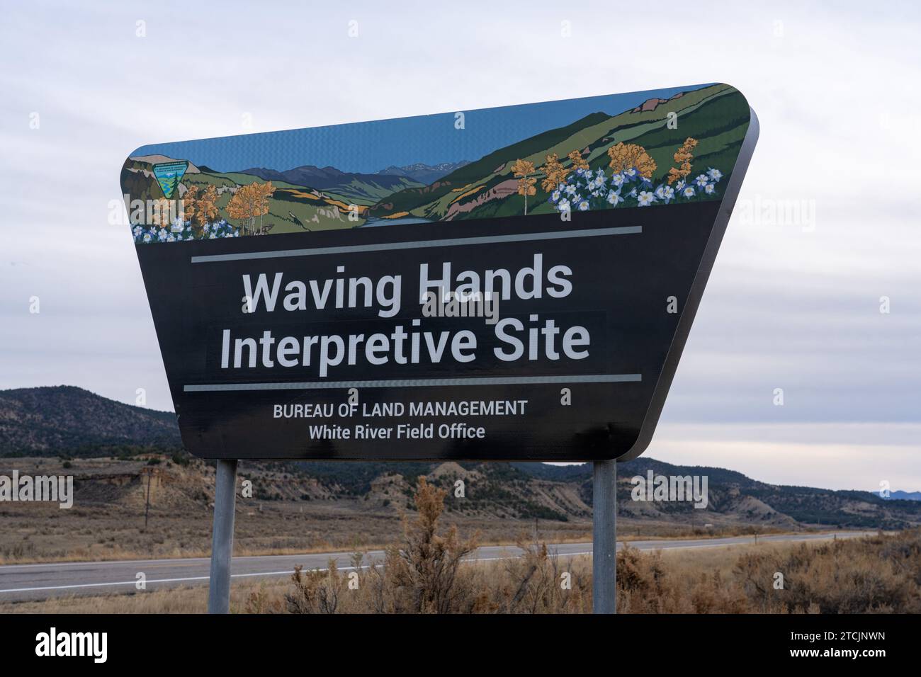 Sign for the Waving Hands Interpretive Site in the Canyon Pintado ...