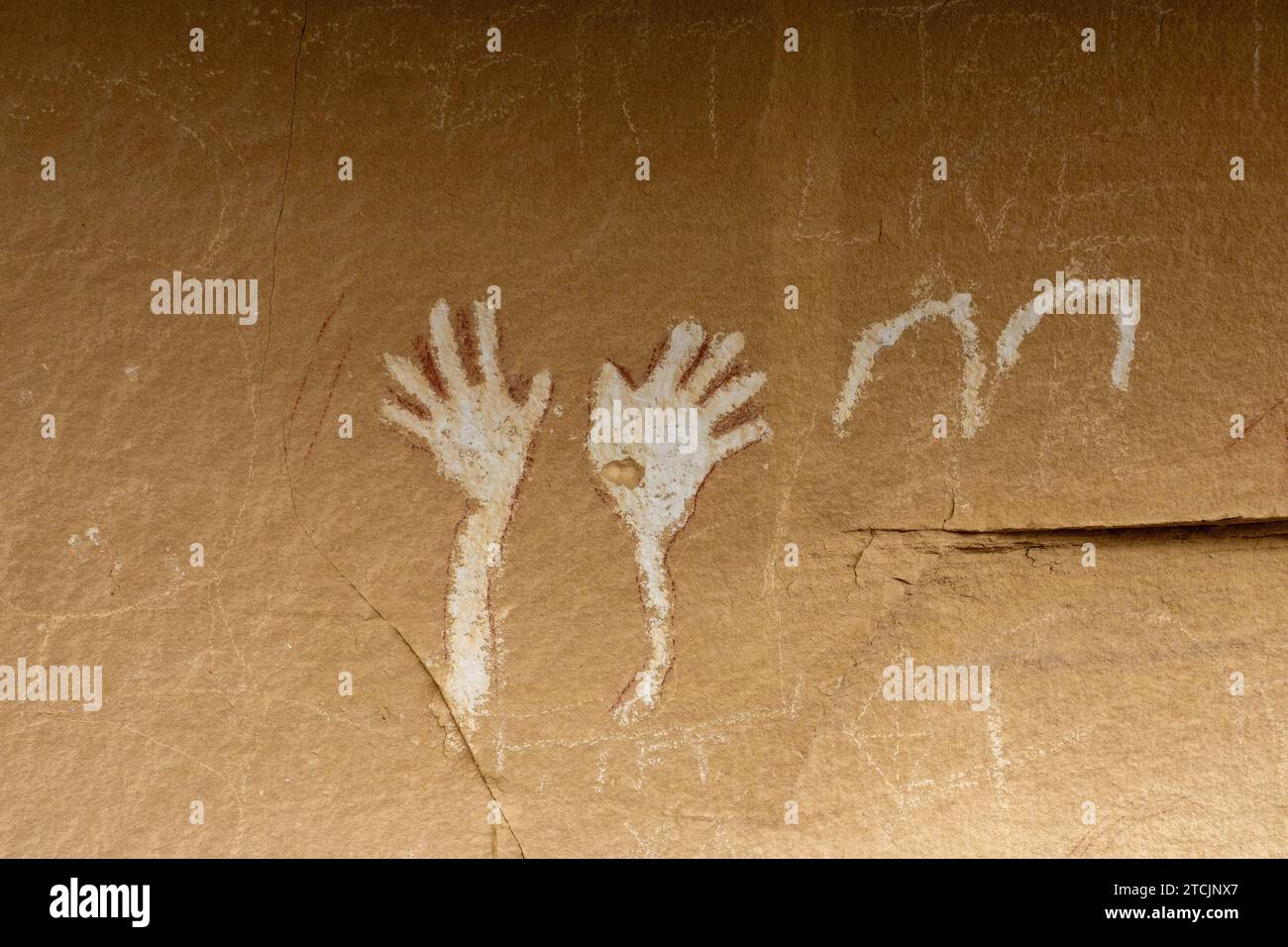 Native American pictographs at the Waving Hands Canyon Interpretive ...