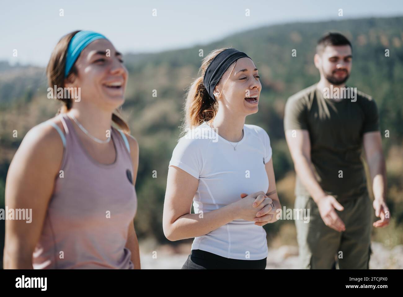 Group of Young Hikers Enjoying a Healthy Weekend Adventure in the ...