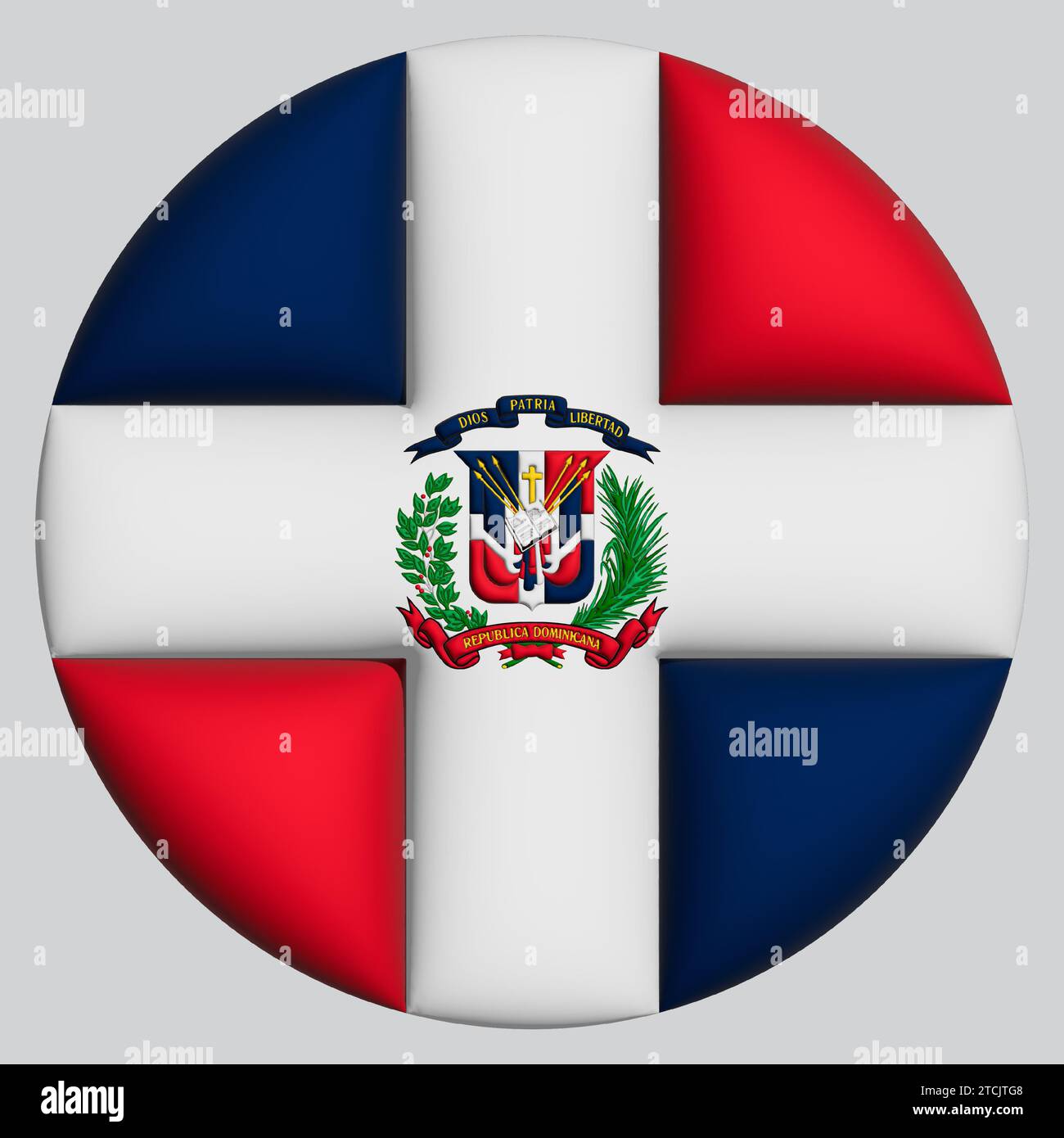 3D Flag of Dominican Republic on a avatar circle background Stock Photo ...