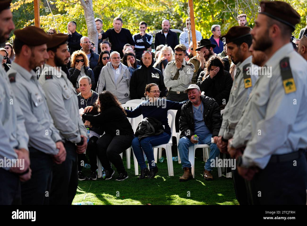 Family and friends of Israeli soldier Major Roei Meldasi mourn during ...