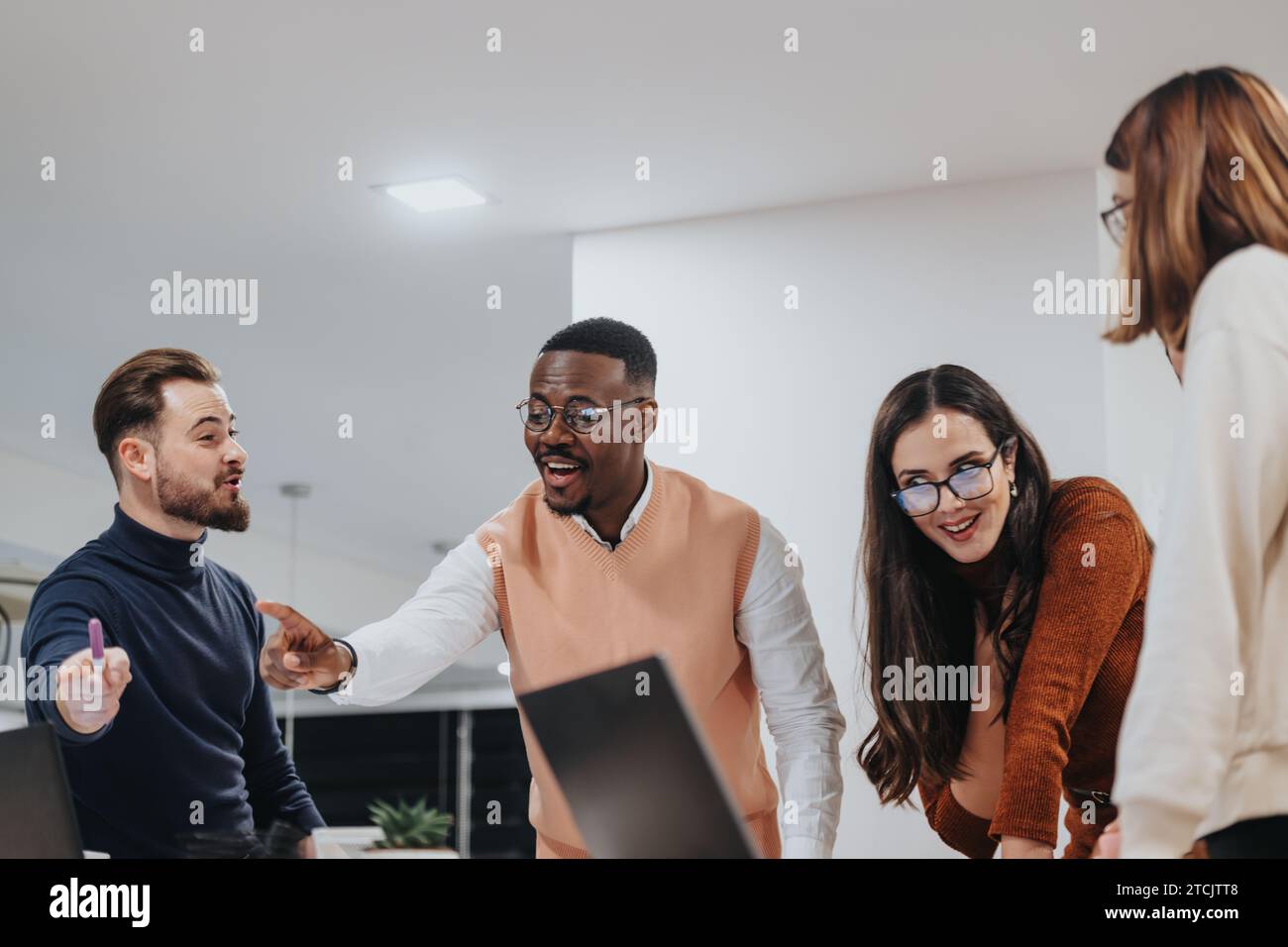 Multiracial Team Analyzing Data for Business Growth Stock Photo - Alamy