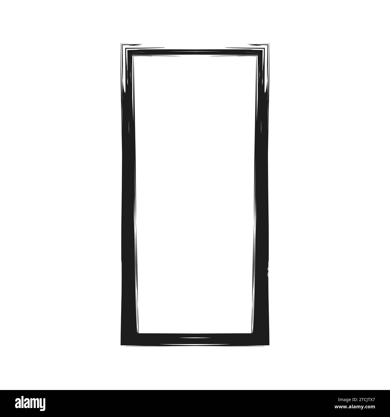 Grunge rectangular frame stamp. Ink empty black box. Rectangular border ...