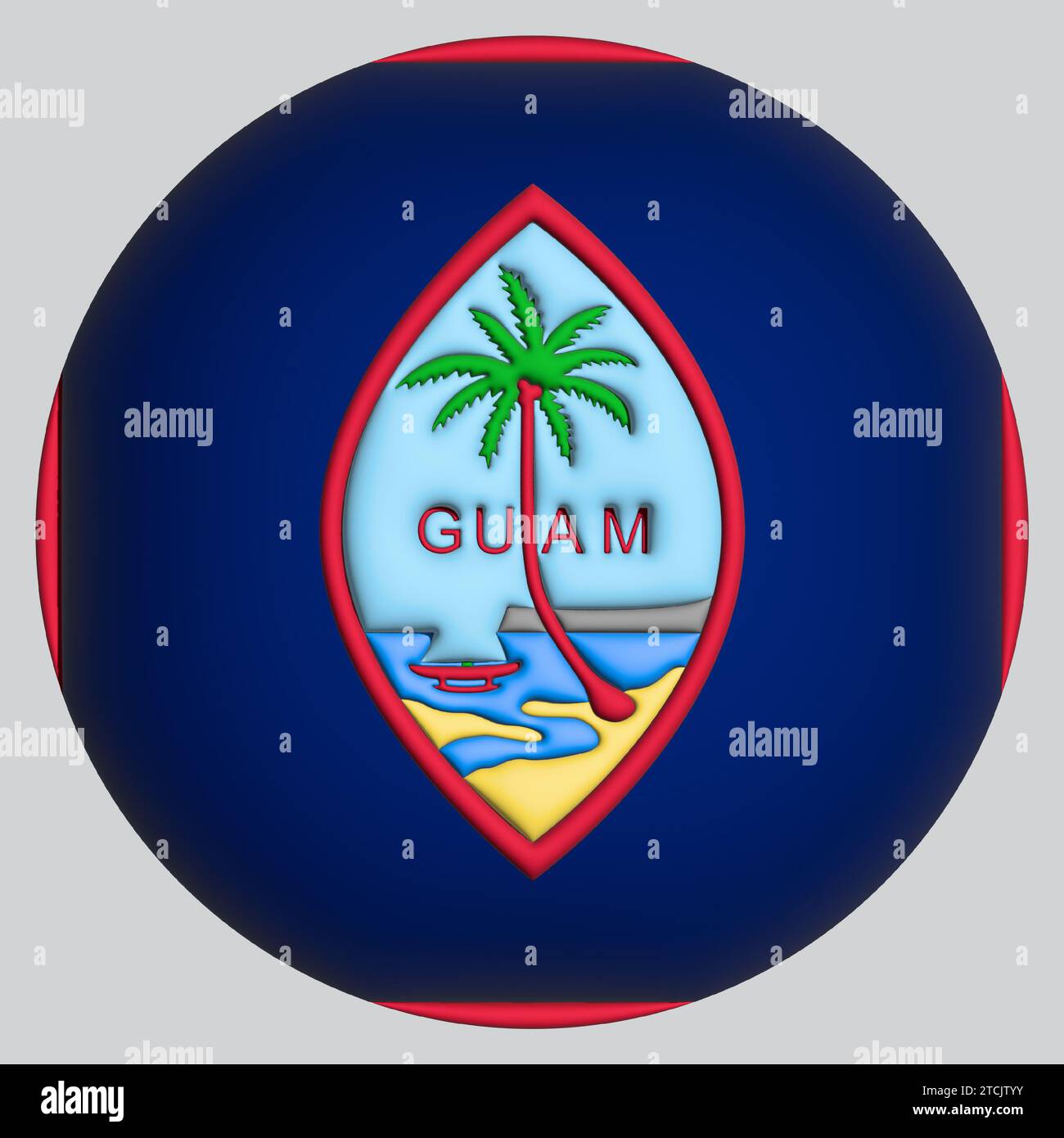 3D Flag of Guam on a avatar circle background Stock Photo - Alamy