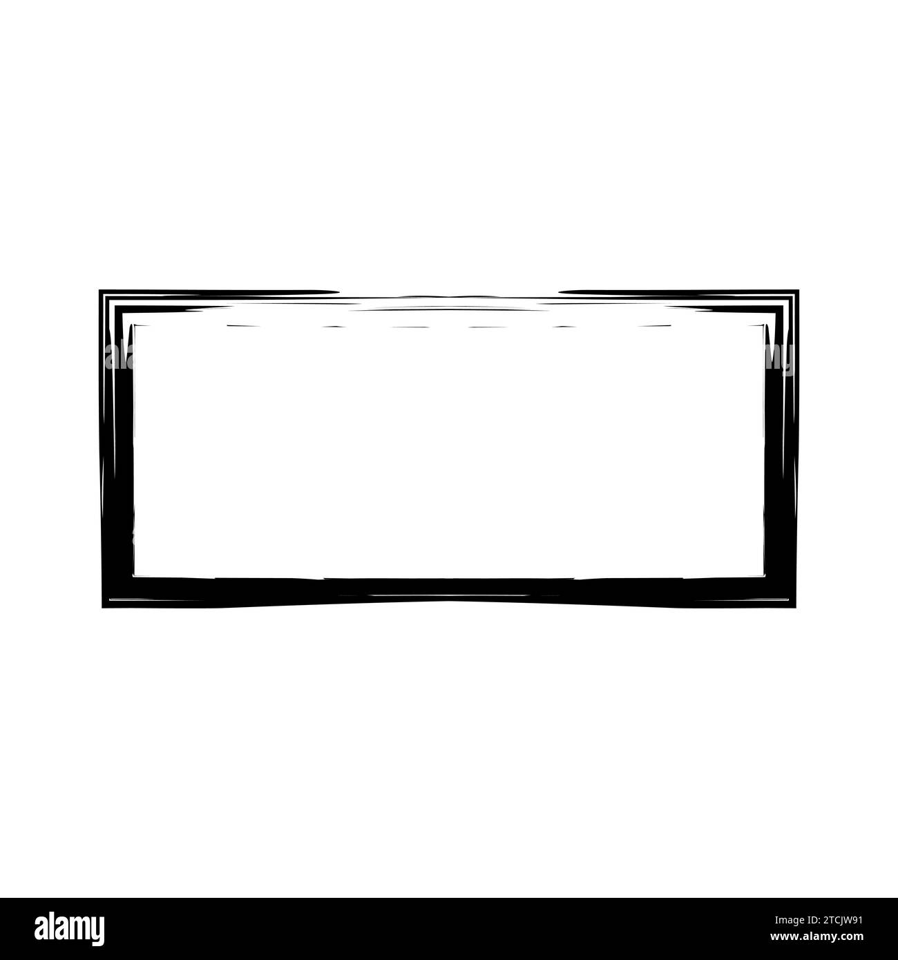 Grunge rectangular frame stamp. Ink empty black box. Rectangular border. Vector illustration ...