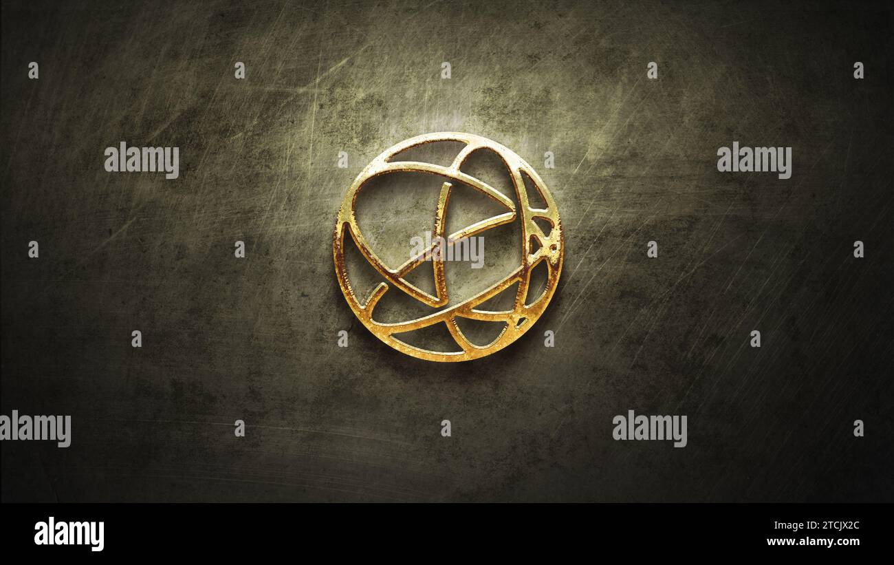 celestia cryptocurrency coin on colorful background; color art Stock ...