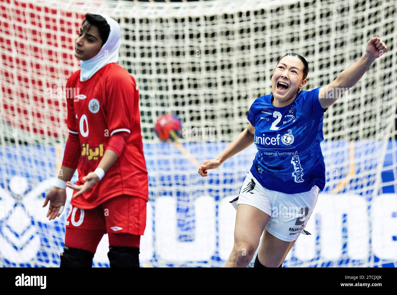 Frederikshavn, Denmark. 13th Dec, 2023. Greenland's Nuunu Lukassen has ...