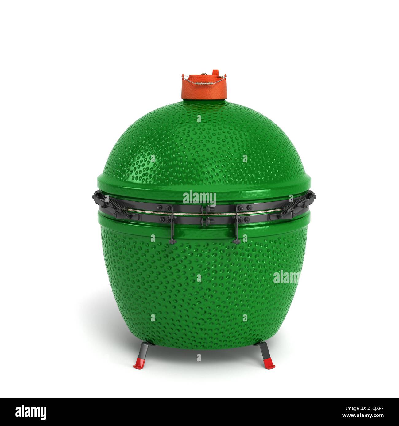 Small barbecue green color BBQ grill for outdoor prepare meat food back ...