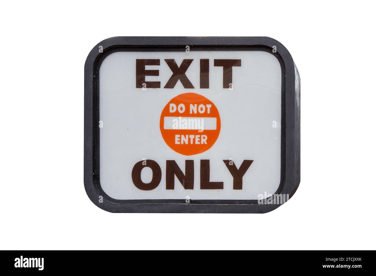 Orange Exit Only Sign isolated on white background Stock Photo - Alamy