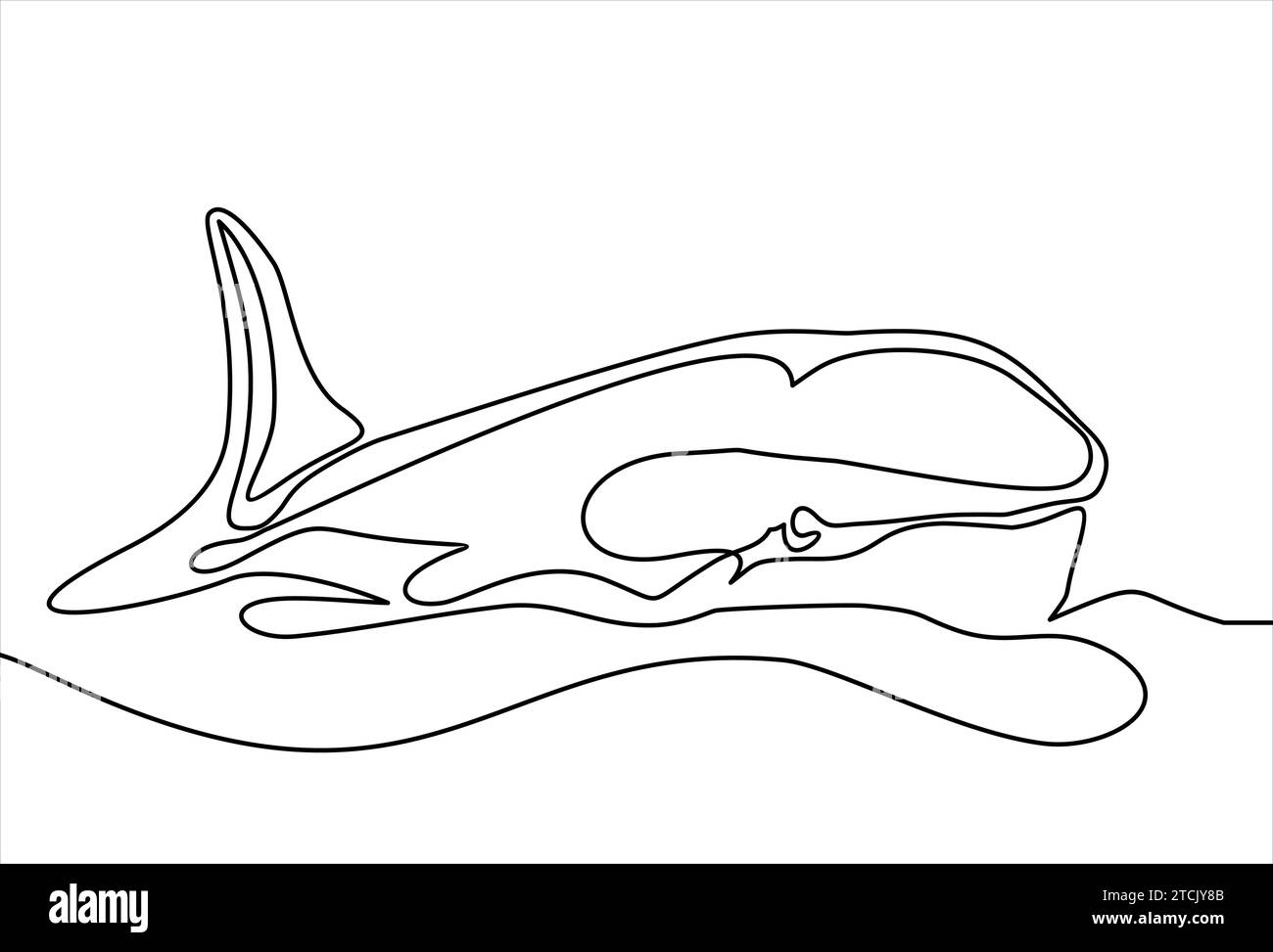 sharks drawn in line-continuous line drawing Stock Vector Image & Art ...