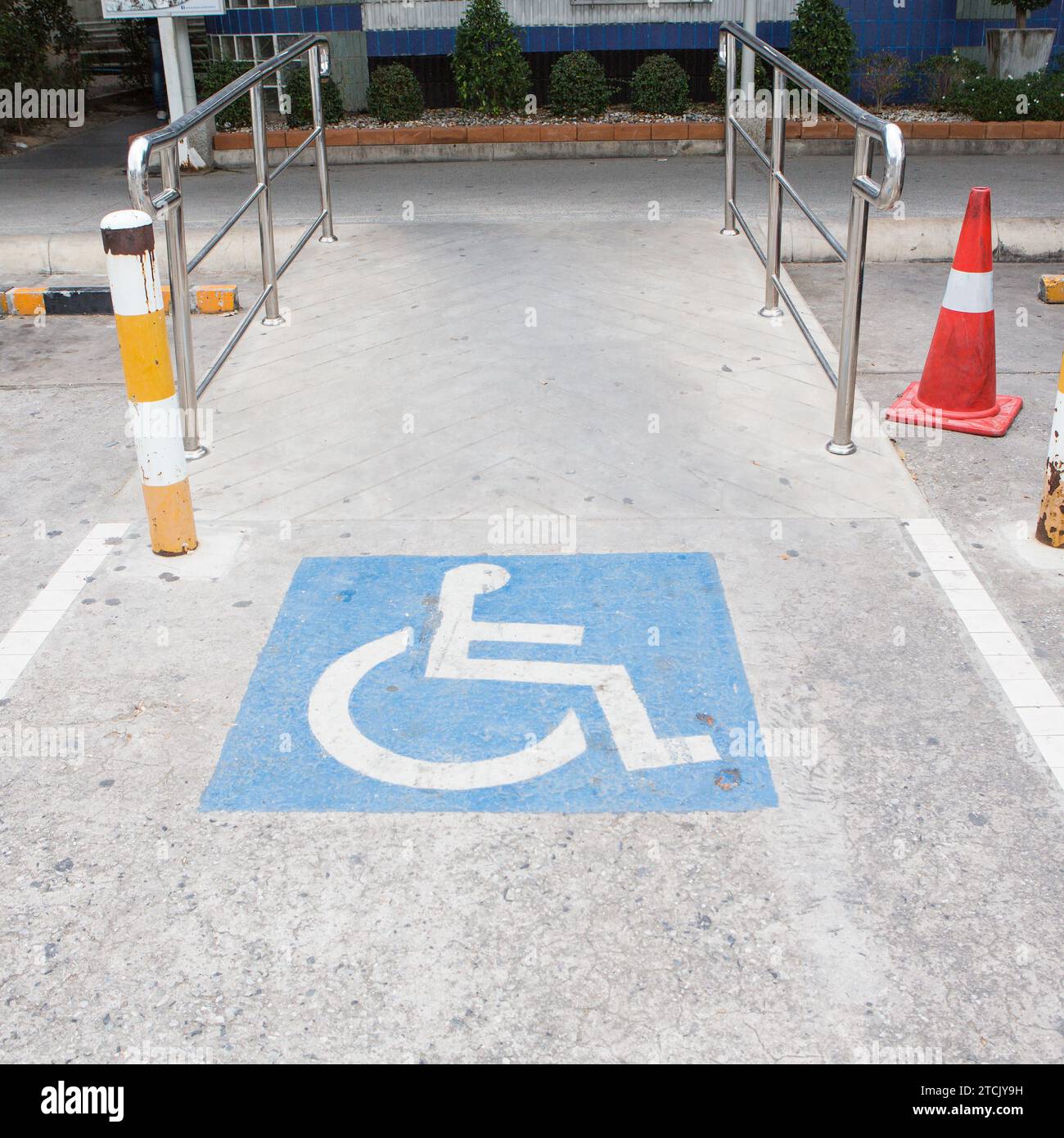 Handicapped parking spot - transportation infrastructure road markings ...