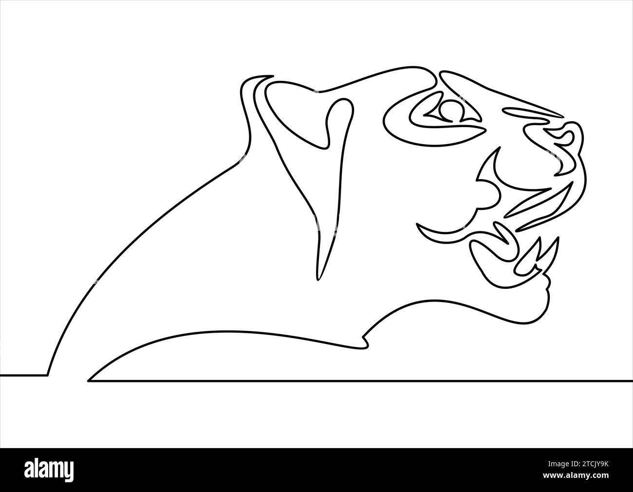Jaguar head line.Continuous one line Stock Vector Image & Art - Alamy