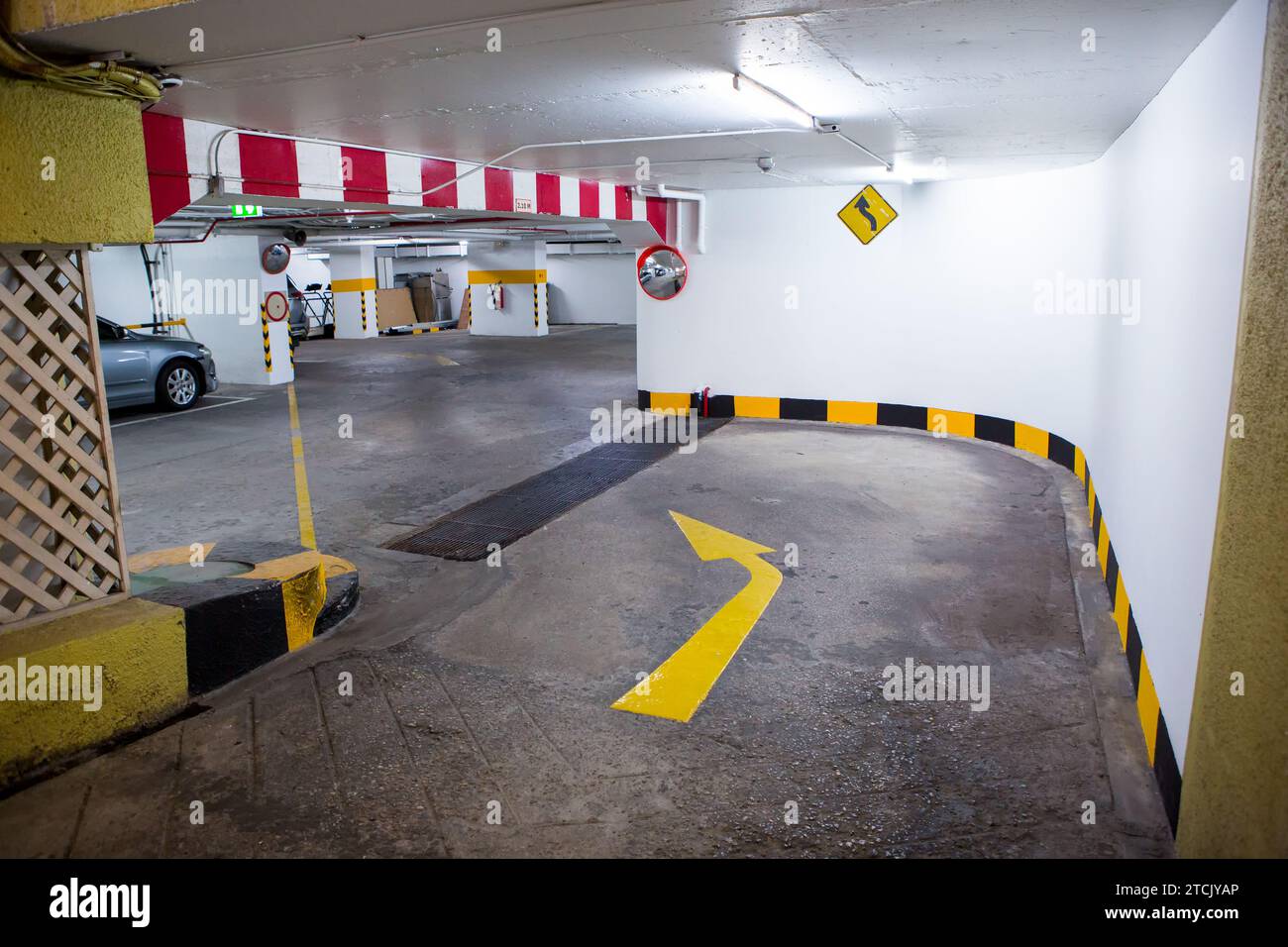 Underground Entrance to the parking lot with ramp Stock Photo - Alamy